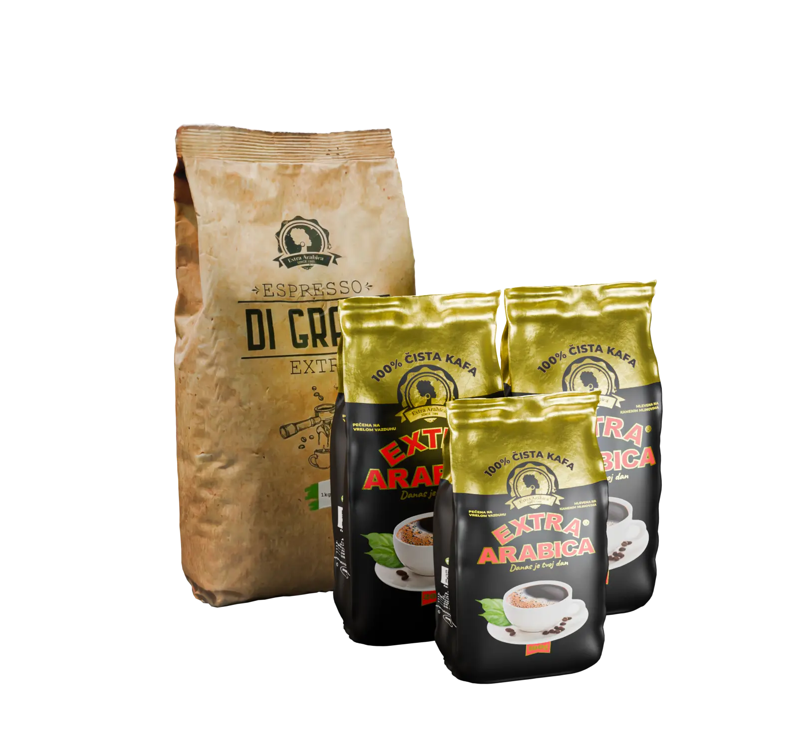 Di Grano Kafa u zrnu Espresso Extra 1kg + Domaća kafa Extra Arabica 500g