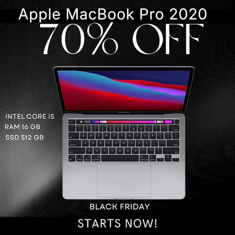 Macbook Pro 2020
Apple MacBook Pro 2020 – i5 10. generacije • 16GB RAM • 512GB SSD • Retina | Touch Bar | Perfektno stanje
Kontakt & Poručivanje