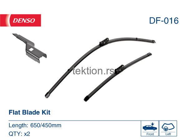 Denso DF-016 Flat Blade Kit metlice brisača 650/450mm par Audi A1/A3/Q4/Škoda Superb III/IV/Kamiq/Karoq/Fabia IV/VW Golf VII/VIII/Polo