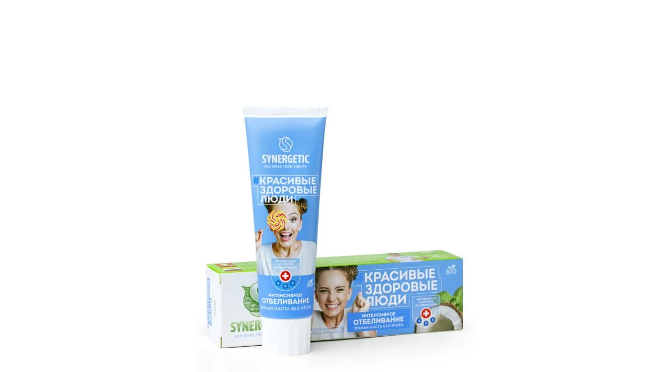 Synergetic Ekološka Pasta za Zube Bez Fluora Intenzivno Izbeljivanje Kokos i Menta 100g