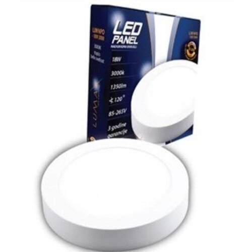LED PLAFONJERA PANEL 18W 6500K LUMAX CIP BELA KRUG UGRADNI FI220 1530LM