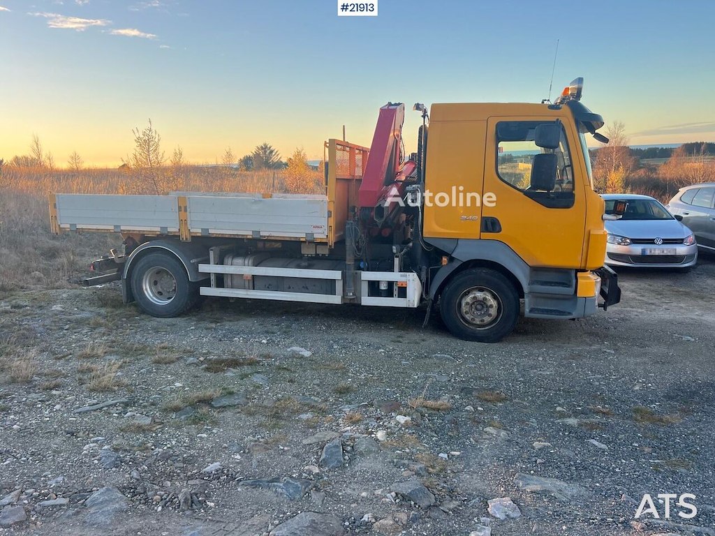 Volvo FL240 brøyterigget kranbil m/ HMF735 kran, grabb og pallegafler kamion s ravnom platformom
