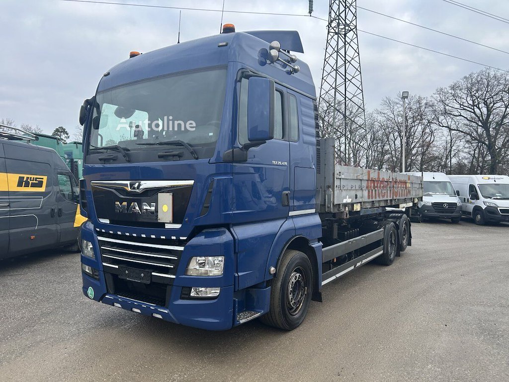 MAN TGX 26.470 XXL, 6x2, Liftachse, EURO6, Intarder OHNE CONTAINER, kamion s ravnom platformom