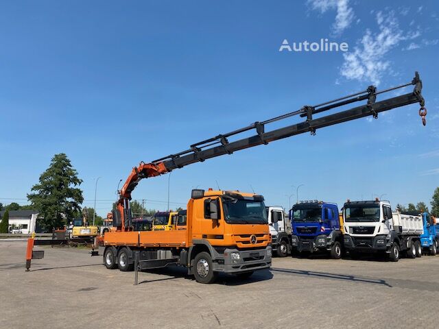 Mercedes-Benz ACTROS 3348 CRANE Atlas 620.3-A7, 2013 kamion s ravnom platformom