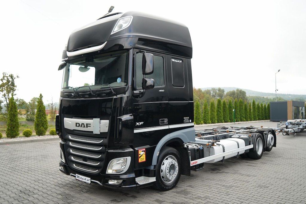 DAF XF 480 / BDF / 6X2 / SSC / I-PARK COOL / OŚ PODNOSZONA / PO KONT kamion šasija