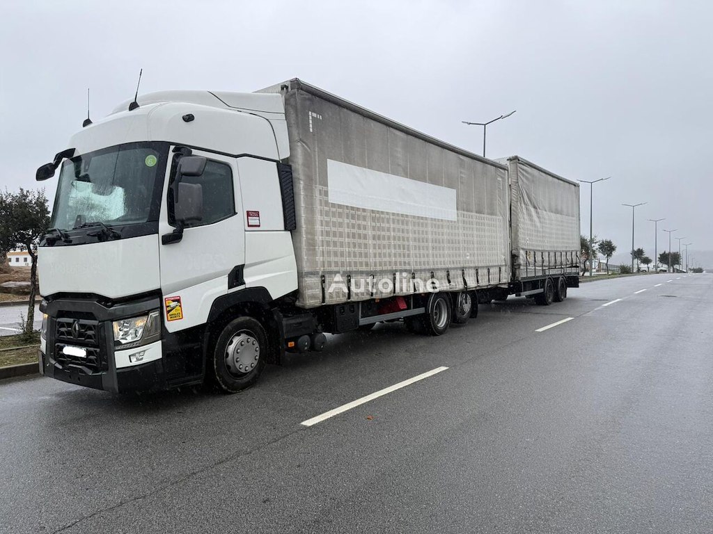 Renault T480 kamion sa klizna zavesa cerada + prikolica sa kliznom ceradom
