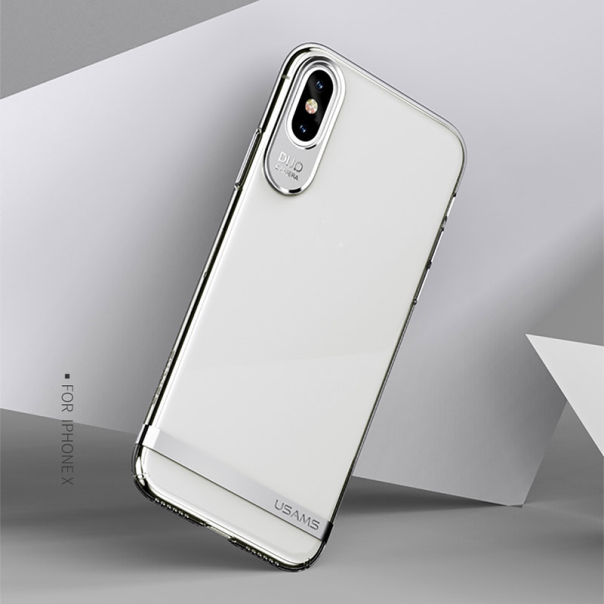 Maska za iPhone X/ XS Usams Q-plating case srebrna
