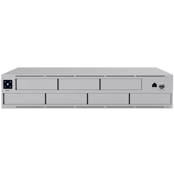 Ubiquiti UNAS-Pro-EU 2U rack-mount NAS with (7) 2.53.5 drive bays and 10 Gbps performance designed for large-scale file storage and sharin