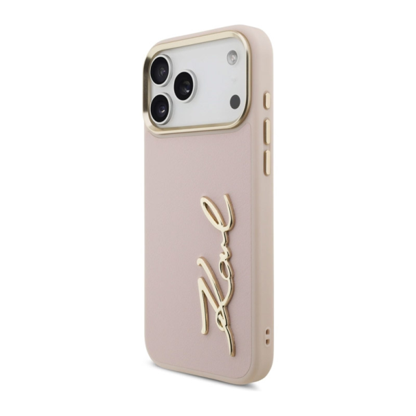 Maska za iPhone 17 Pro Max Karl Lagerfeld Karl Script Logo Case pink