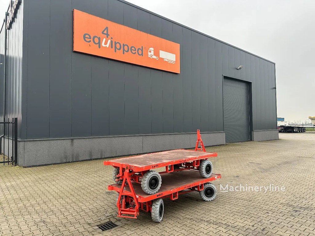 Mafi stack of 2x double-steered and connectable heavy-duty trailers w kolica sa platformom