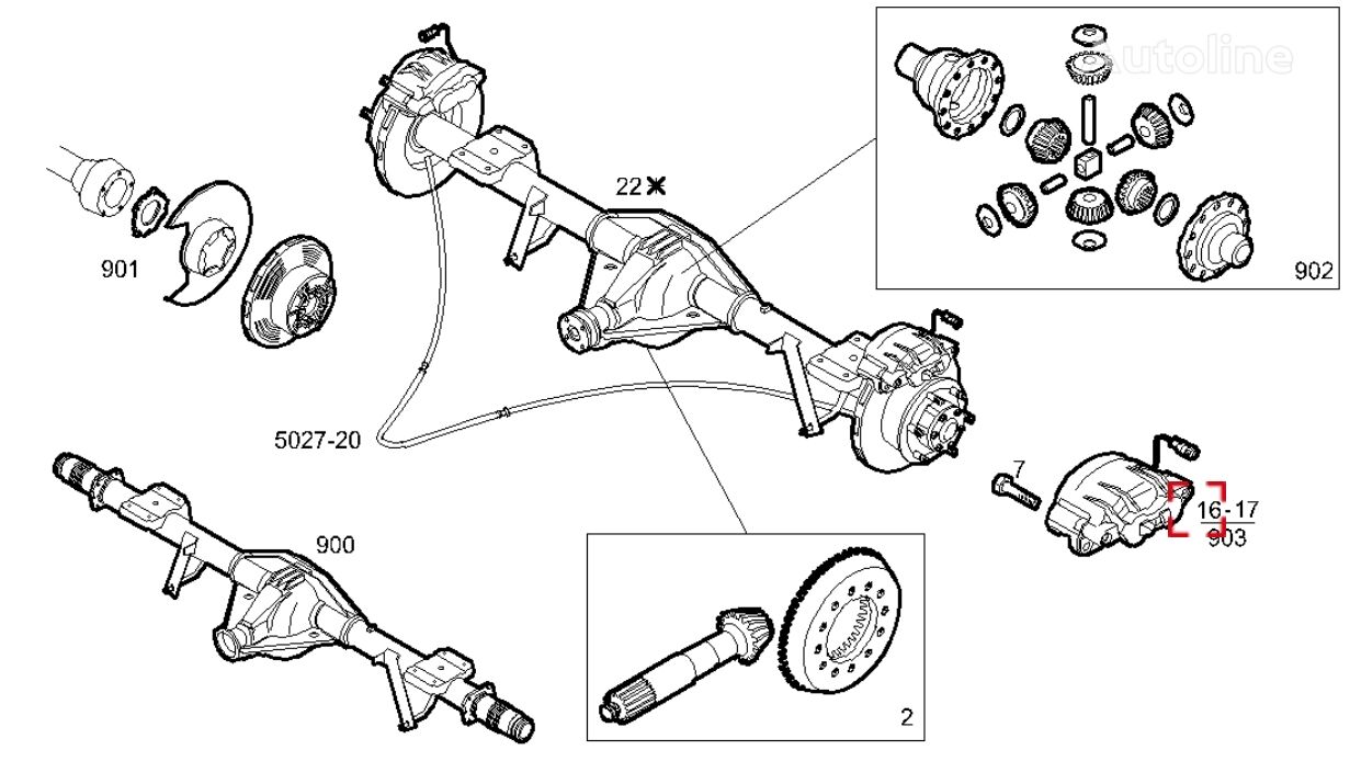 IVECO 7185525 zadnji most za IVECO 35S17 komercijalnog vozila