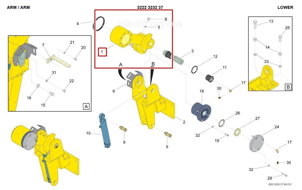 ARM 3222 3151 37 pričvršćivači za Epiroc D60-D65 bušaćeg postrojenja