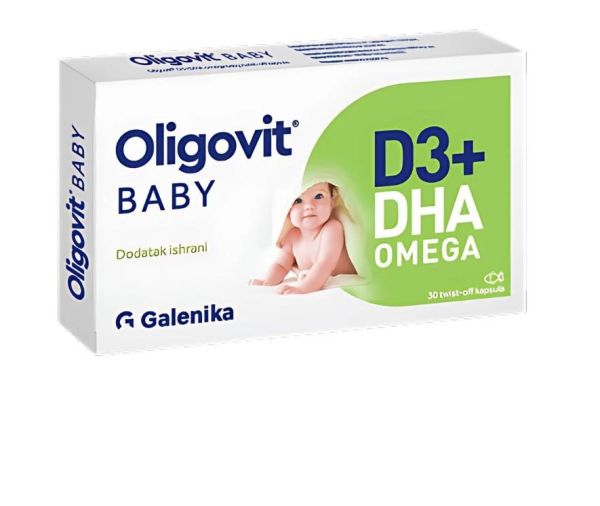 OLIGOVIT BABY D3+DHA OMEGA, 30 TWIST-OFF KAPSULA