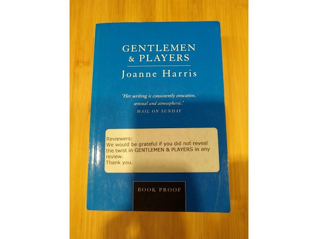Gentlemen &;;;; Players, Joanne Harris
