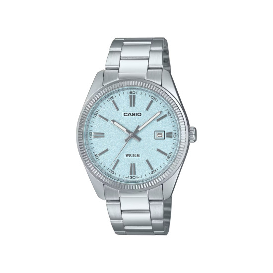 Casio MTP-1302DA-2A2 unisex Heritage Grande Fluted Bezel Sky Blue Sendblasted Dial