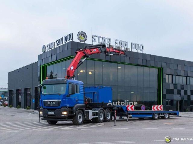 MAN TGS 26.400 6x4 HMF 3722 Fly Crane Kran Semitrai tegljač + poluprikolica sa niskom platformom