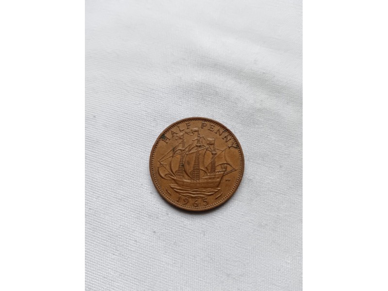 Велика Британија пола пенија,1965 год.лепа