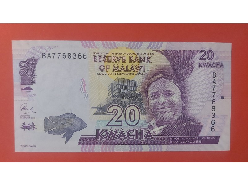 20 kwacha 2016 god Malawi UNC