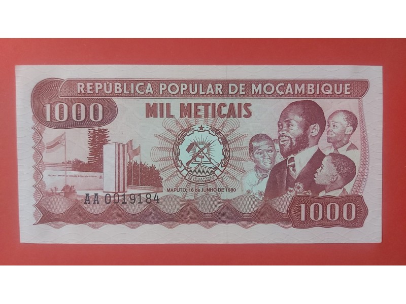 1.000 meticas 1980 god Mozambik UNC