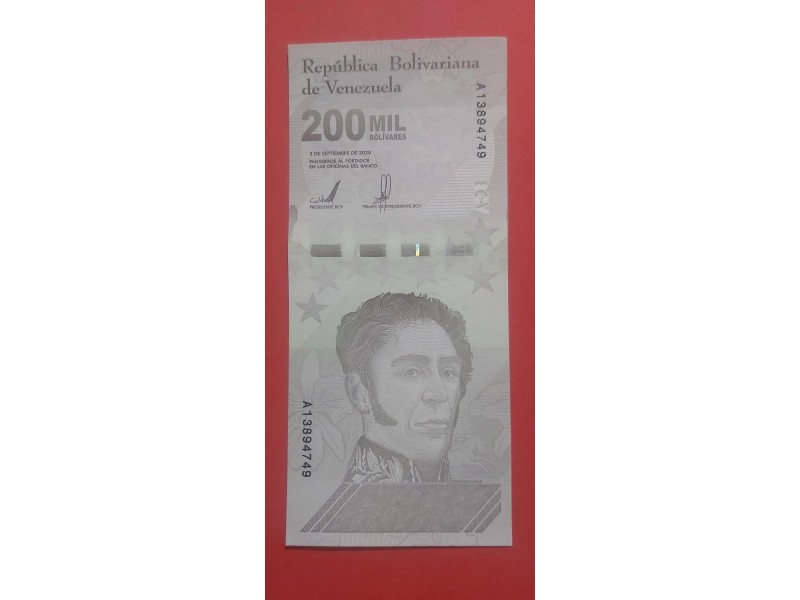 200.000.000 bolivares 2020 god Venecuela UNC