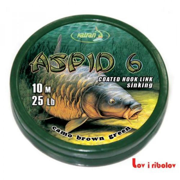 Presvuceni predvez Katran Aspid 6 coated 10m sinking 15lb