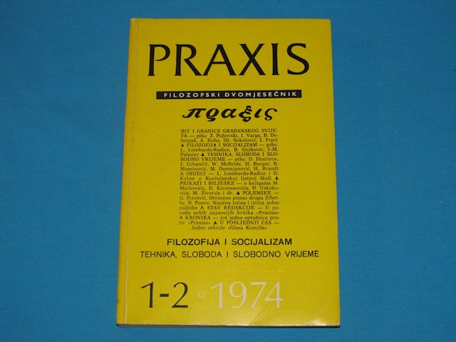 Praxis 1-2 / 1974 FILOZOFIJA i SOCIJALIZAM