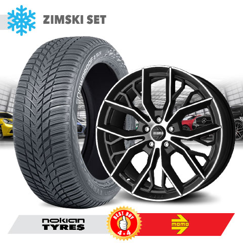 235/55 R18 SET Z NOKIAN + MOMO MAS MB POL 5/108