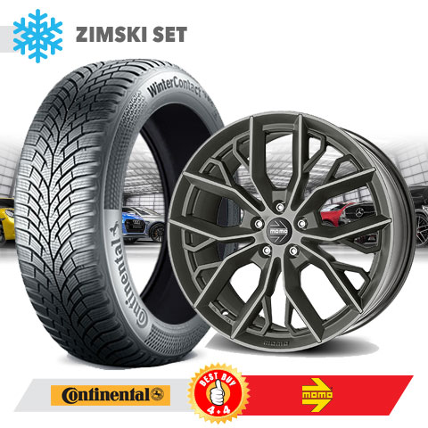 205/55 R16 SET Z CONTINENTAL + MOMO MAS LIM MA 5/112