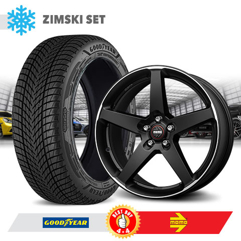 215/55 R17 SET Z GOODYEAR + MOMO FIV MB POL 5/112