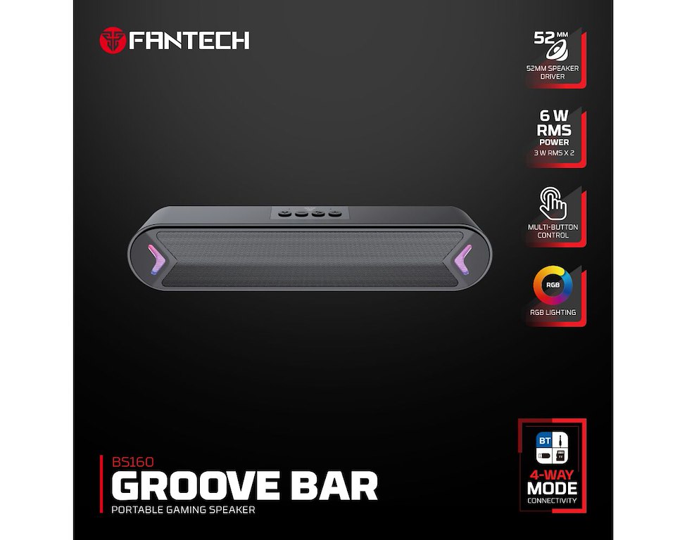 Bluetooth zvucnik Fantech BS160 GROOVE BAR crni