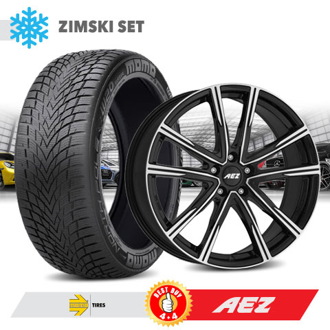 245/45 R20 SET Z MOMO + AEZ MON BLK POL 5/114.3