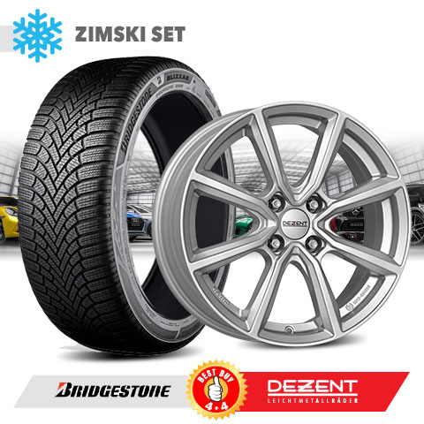 215/60 R17 SET Z BRIDGESTONE + DEZENT TN SIL 4/108