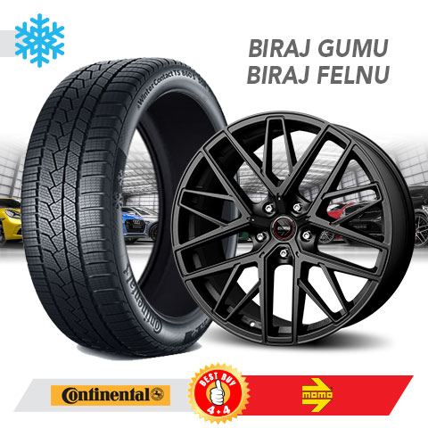 285/35 R22 SET Z CONTINENTAL + MOMO RFX01 SB BLK 5/112