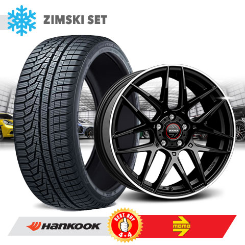 235/50 R19 SET Z HANKOOK + MOMO COM BLK POL 5/114.3 + TPMS