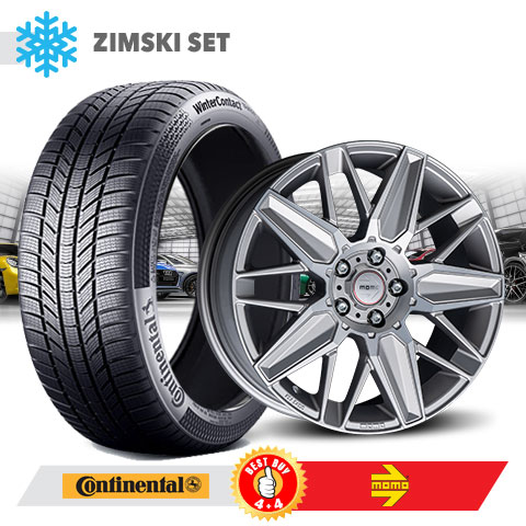 235/55 R18 SET Z CONTINENTAL + MOMO EVOL TS POL 5/112 + TPMS