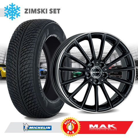 245/45 R19 SET Z MICHELIN + MAK KOM BLK POL 5/112 + TPMS