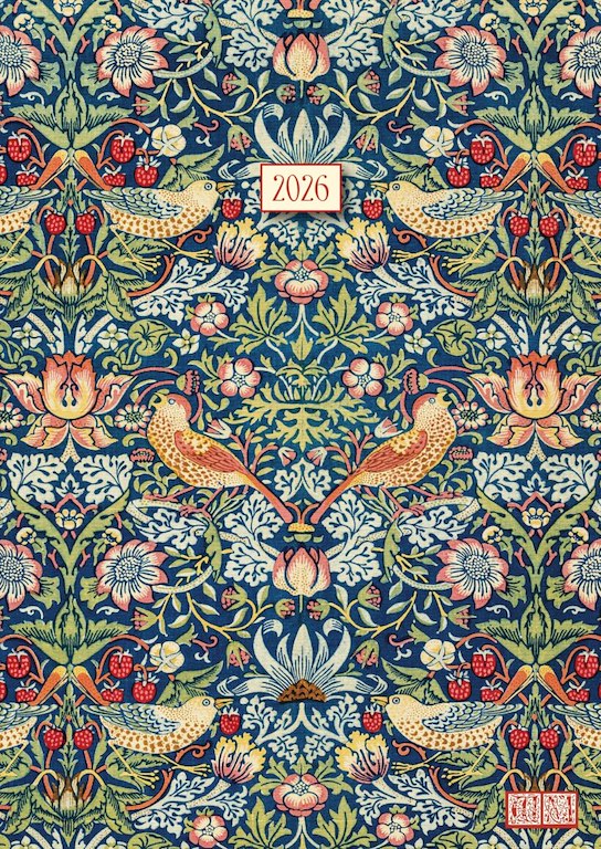 2026 A5 Padded Diary – William Morris, Strawberry Thief