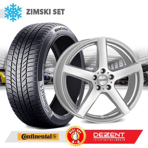 225/45 R17 SET Z CONTINENTAL + DEZENT TY SIL 5/112