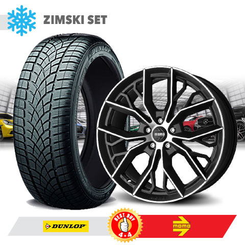 215/55 R18 SET Z DUNLOP + MOMO MAS MB POL 5/114.3 + TPMS