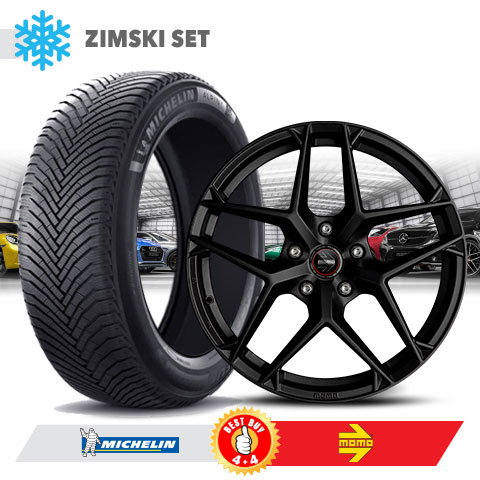235/50 R19 SET Z MICHELIN + MOMO RF07 SAN BLK 5/114.3 + TPMS