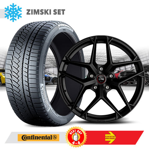 235/50 R19 SET Z CONTINENTAL + MOMO RF07 SAN BLK 5/112 + TPMS