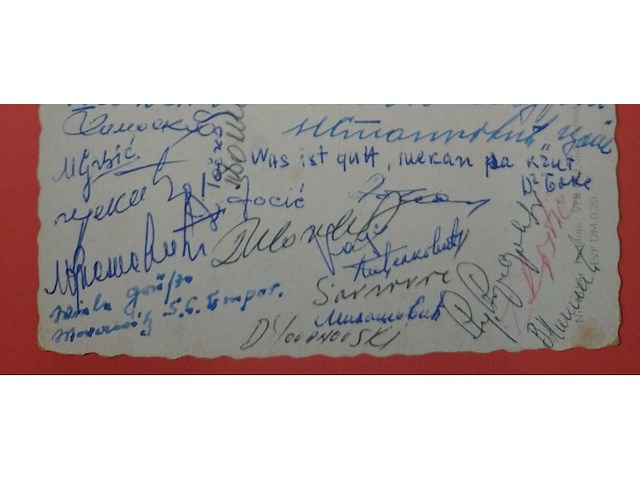 AUTOGRAMI IGRAČA FK `RADNIČKI` -NIŠ IZ 1964.GODINE RRR