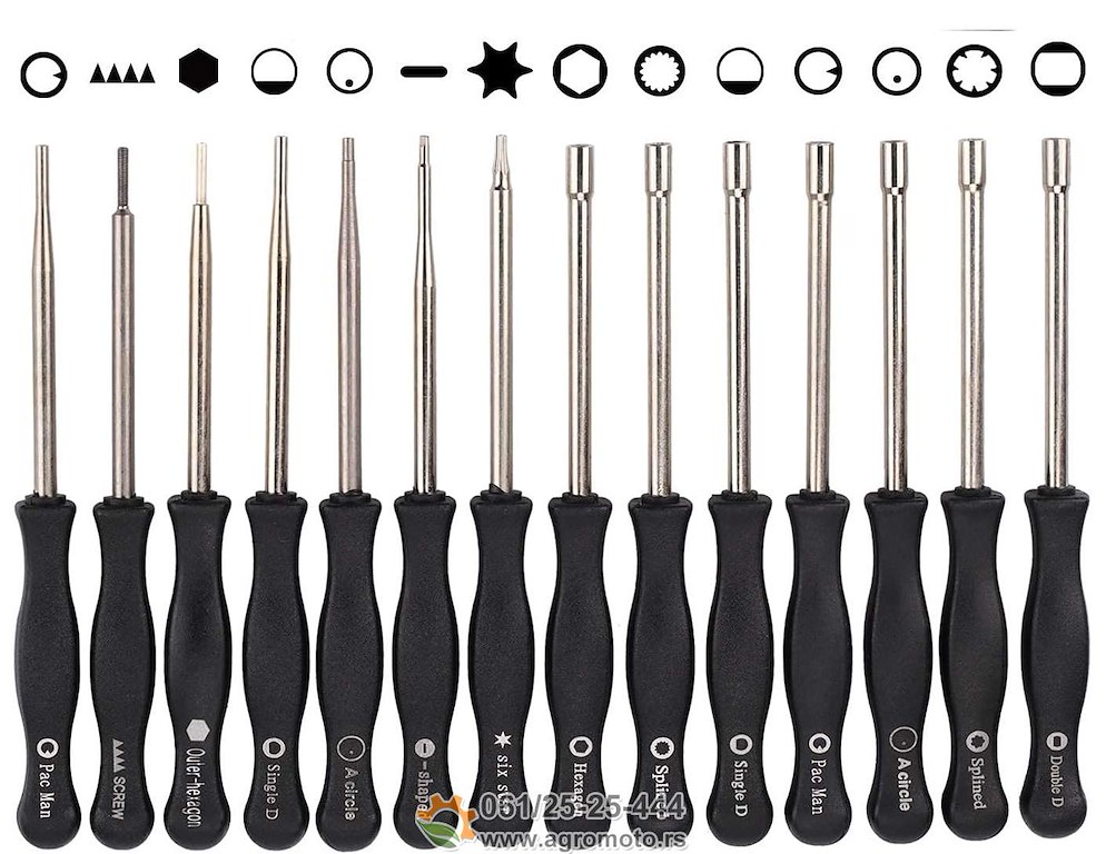 Šrafcigeri odvijači za štelovanje karburatora 14kom.