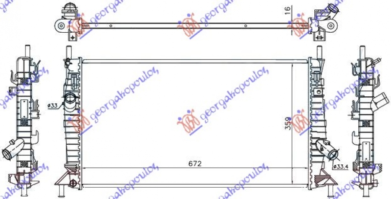 HLADNJAK MOTORA ZA SVE MODELSE BENZIN (MAN/AUTO) (+/-AC) (67x37.2) (KOYO)