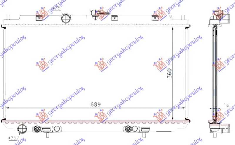HLADNJAK MOTORA 2.0i 16V BENZIN (AUTO) (+/-AC) (360x690) (CEVI 35/35)