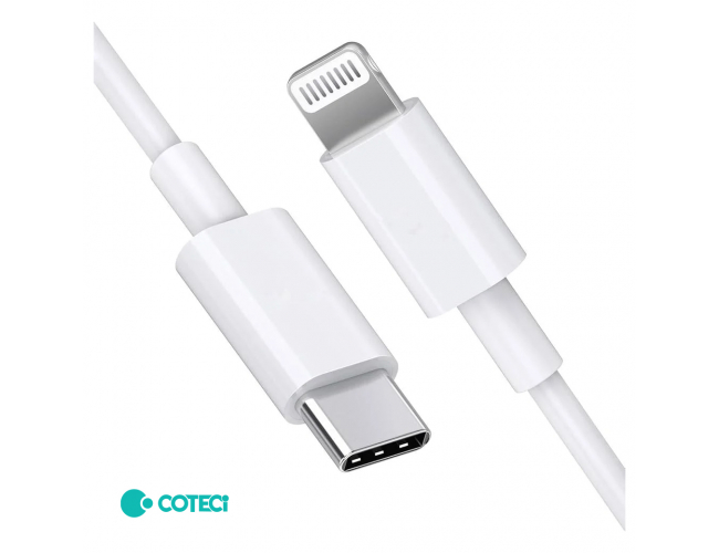 Coteci (CS2165) kabl USB C (muški) na Lightning (muški) 3A PD 1m beli