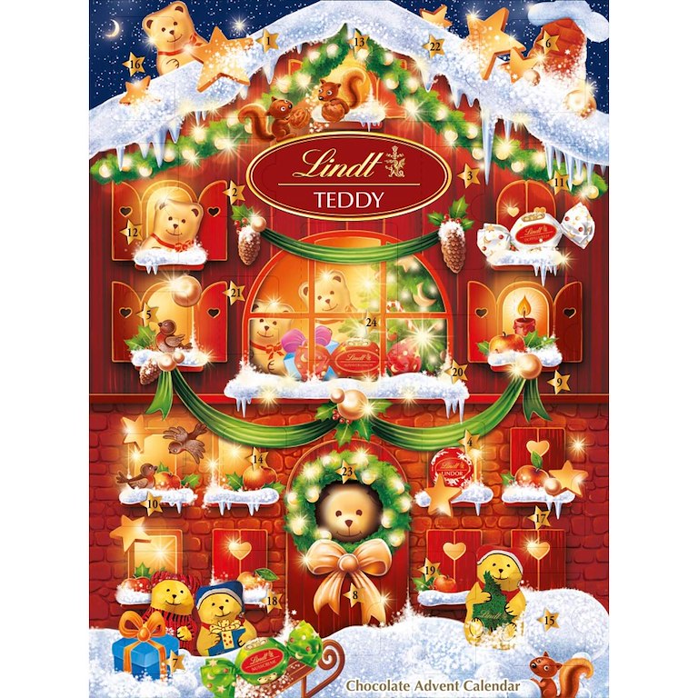 Lindt paketić adventscalendar teddy house 170g lindt