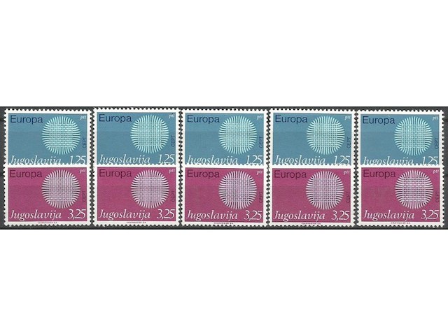 Europa CEPT x 5 1970.,čisto
