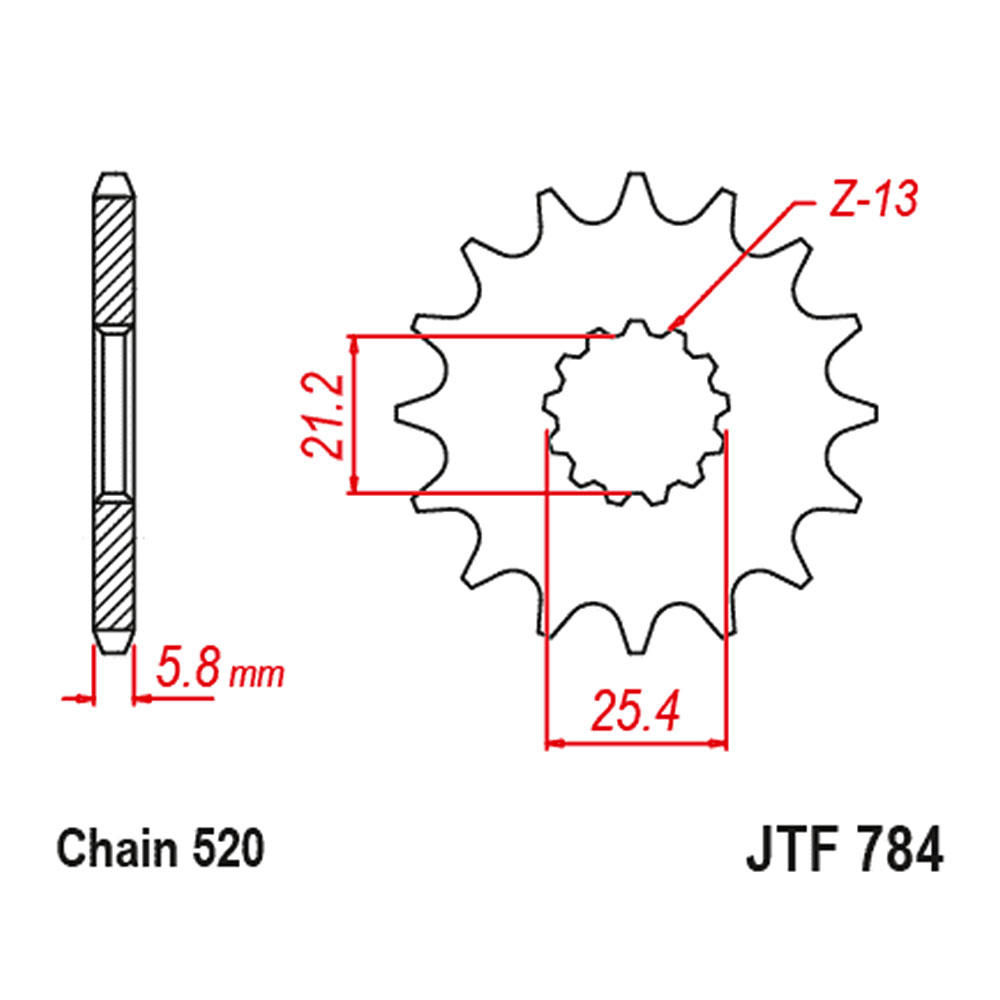 Prednji lančanik JT JTF784-15RB (520) 15 zuba