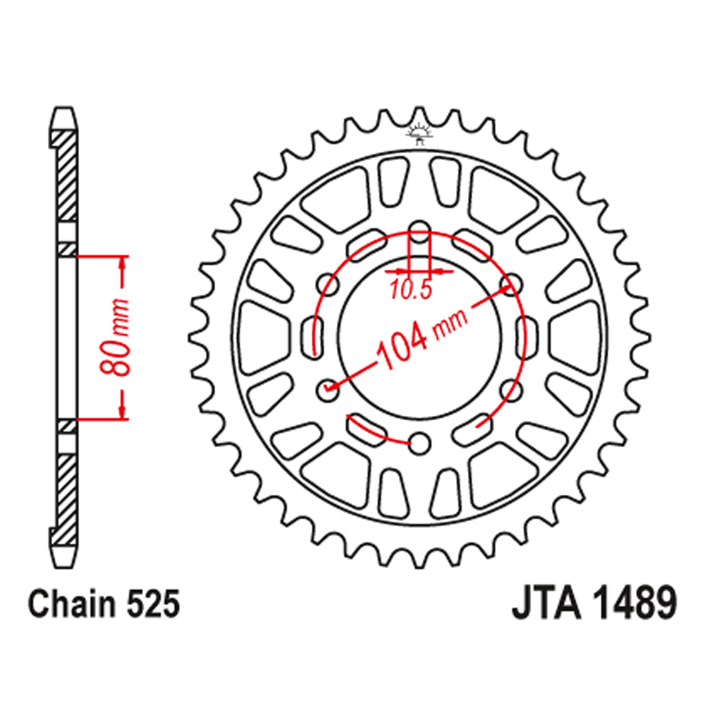 Zadnji lančanik JT JTR1489-44 (525) 44 zuba
